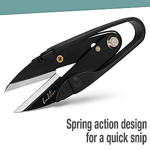 Beaditive Premium Thread Snips - Thread, Yarn, Embroidery Snipper for Sewing, Quilting, Knitting, Jewelry Making - High-Carbon Steel Blades with Protective Cap and Lanyard