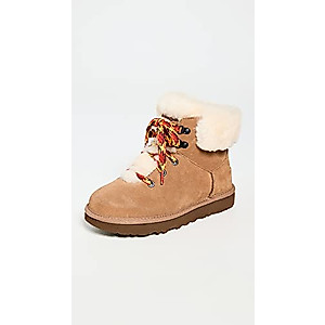 UGG Women's Classic Mini Alpine LACE Fashion Boot, Chestnut, 6