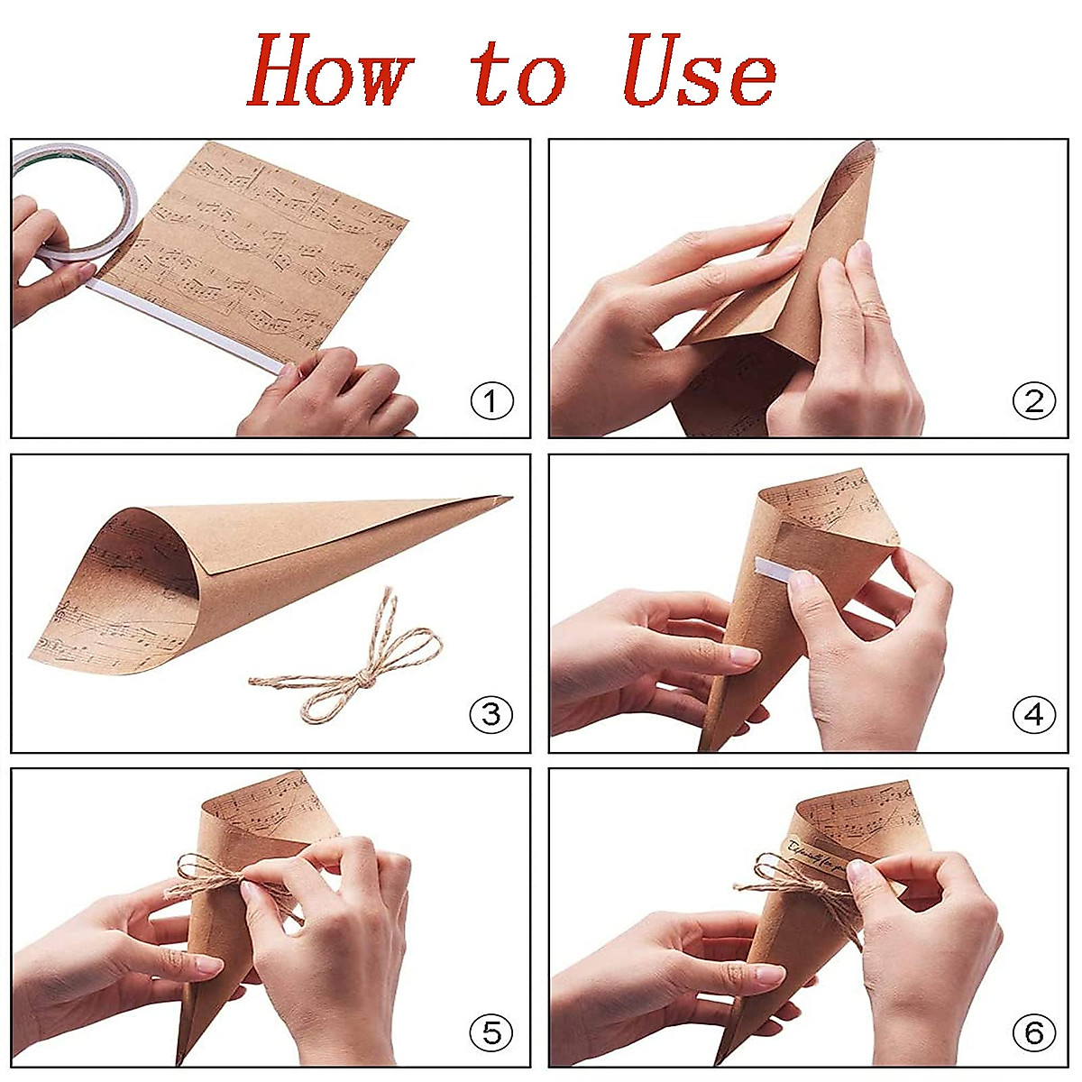 Wedding Confetti Cones, Hsxxf 50PCS Wedding Confetti Holder Stand Box Tray Laser Cut Hollow Confetti Cones Candy Gift Boxes with Hemp Ropes for Wedding Party Decoration