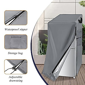 Safipotts Refrigerator Cover, Waterproof & Dustproof Cover for Protecting Upright Freezers - Suitable for Cold Rooms Grey 36"W x 30"D x 71"H