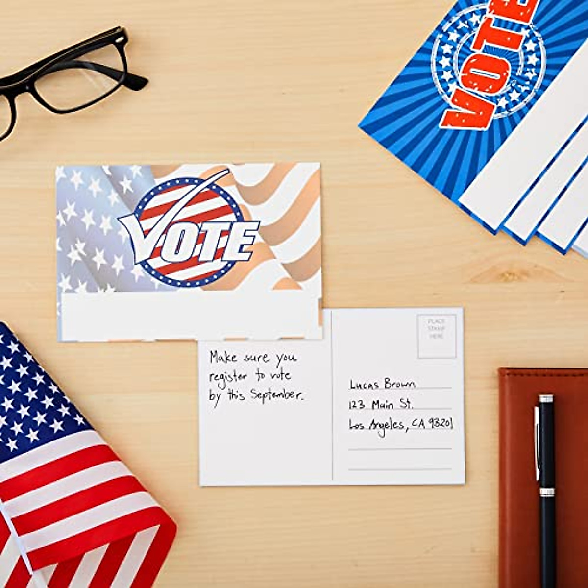 120 Pack Vote Postcards for Election Day, Patriotic Designs for Voting Campaign, 4x6
