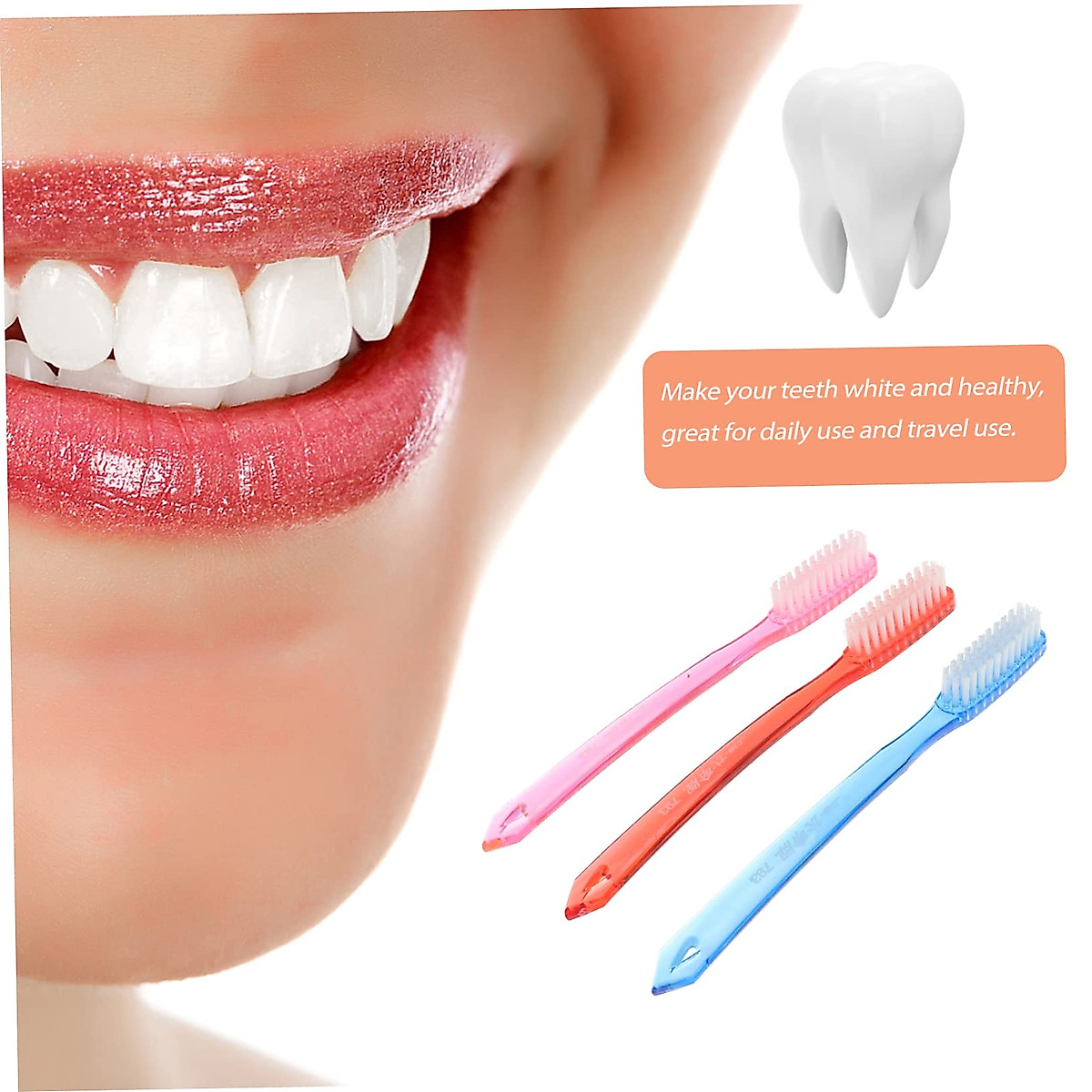 6Pcs Manual Toothbrushes Premium Hard Bristles Toothbrush for Adult Teeth Stain Cleaning Toothbrush White Teeth Toothbrush