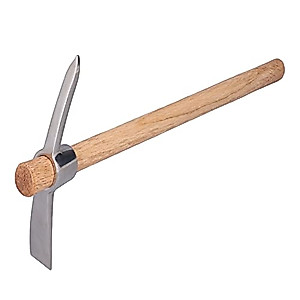 DAUERHAFT Hand Tiller, Convenient Hoe Garden Tool with Hardwood Handle, Easy to Use Stainless Steel Hand Cultivator, Digging Weeding for Storage and Use