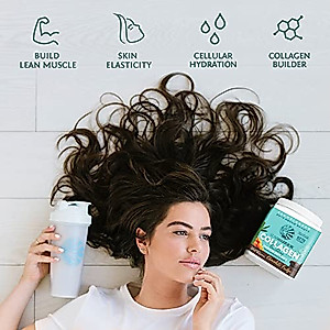 Sunwarrior Vegan Collagen Building Powder Protein Peptide with Biotin Vitamin C Hyaluronic Acid for Hair Skin Nail Dairy Free Gluten Free | Chocolate