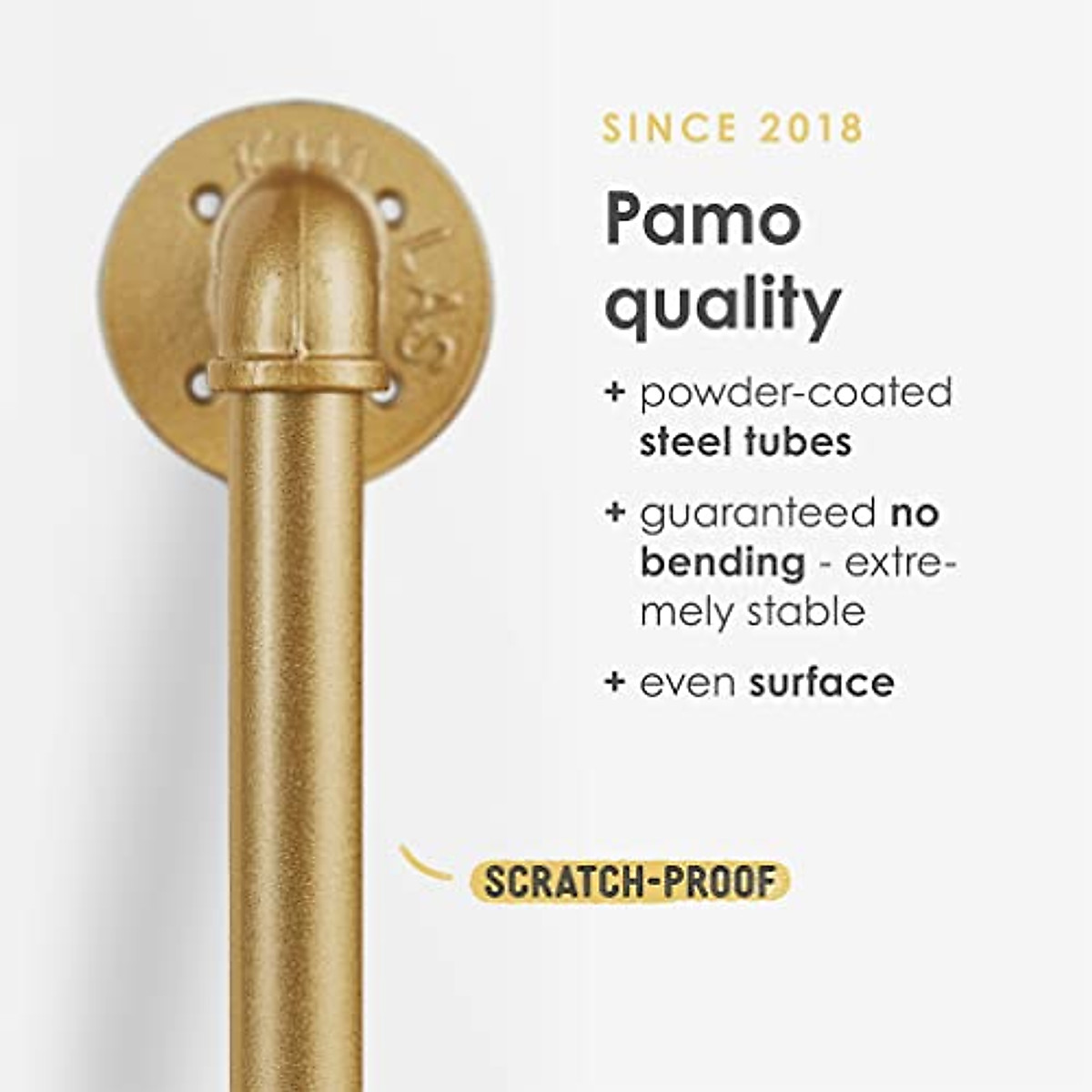 pamo industrial pipe clothing rack - KIM I Double - clothes rack for wardrobe, bedroom and as walk-in closet system. Sturdy clothing racks for hanging clothes I wall mounted heavy duty clothes rack