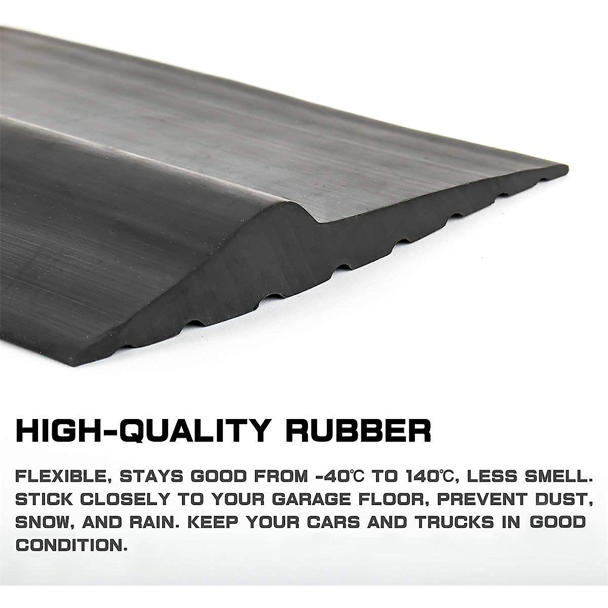 10Ft Weatherproof Universal Garage Door Bottom Threshold Seal Strip DIY Weather Stripping Replacement，Not Include Sealant/Adhesive (Black)
