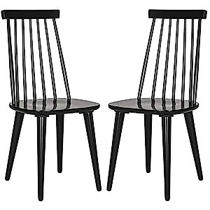 Safavieh American Homes Collection Burris Country Farmhouse Wood Black Spindle Side Chair (Set of 2)