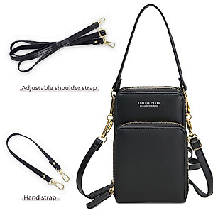 LassZone Women Small Cross Body Phone Bags Cell Phone Wallet Card Hold Purse Shoulder Bags with Two Straps