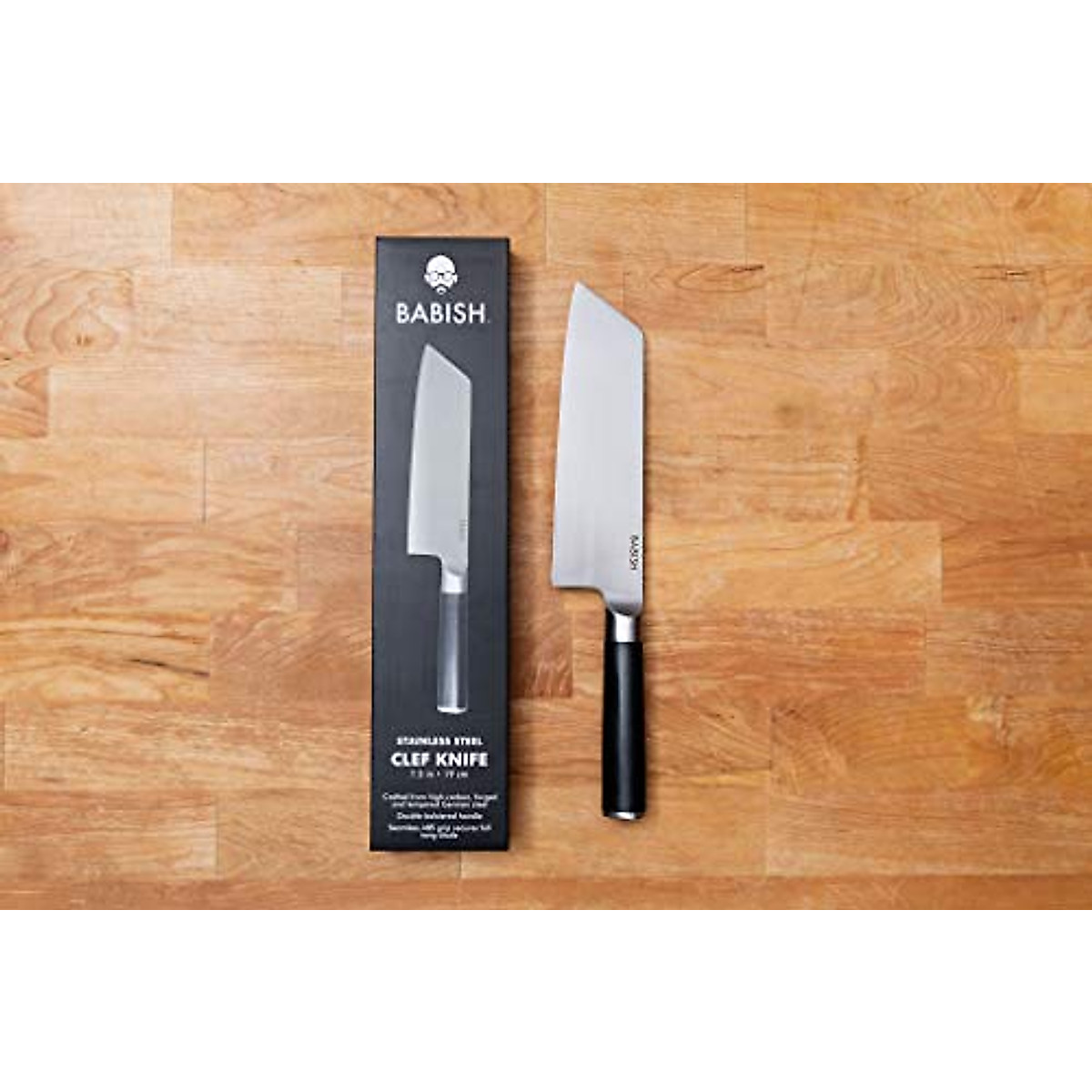Babish High-Carbon 1.4116 German Steel Cutlery, 7.5" Clef (Cleaver + Chef) Knife, Good Housekeeping Standout Knife of 2022