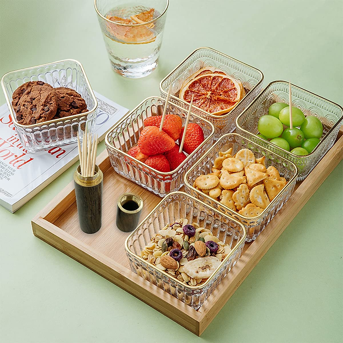 LOPURO Portable Wood Toothpick Holder, 3Pcs Mini Toothpick Box Pocket Toothpick Dispenser Bucket Toothpick Holder Travel Toothpick Carrying Case for Women Men (3pcs)