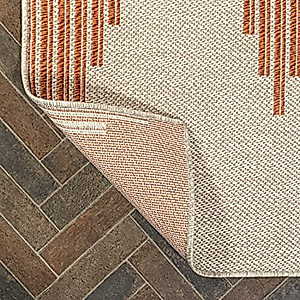 JONATHAN Y SMB204A-5 Vinales Diamond Stripe Indoor Outdoor Farmhouse Transitional Traditional Area Rug,High Traffic,Kitchen,Living Room,Backyard,Non Shedding,5 X 8,Beige/Terracotta