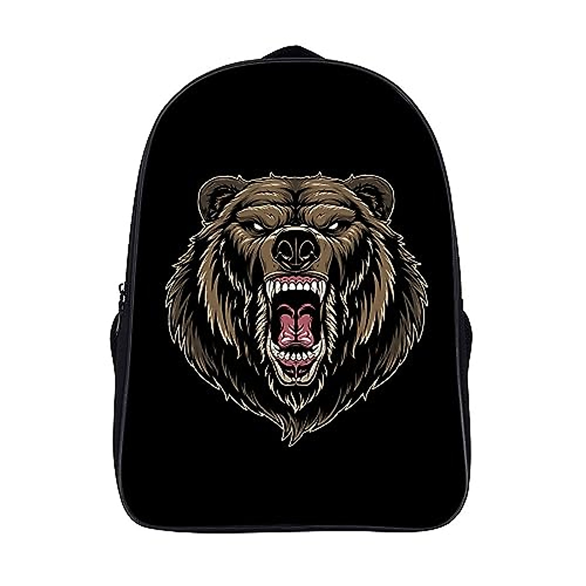 Ferocious Grizzly Bear 16 Inch Backpack Laptop Bag Casual Daypack for Traveling Camping Shopping