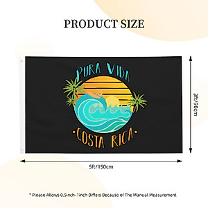 Pura Vida Costa Rica Double Sided Banner 3x5FT Banner Breeze Flag Decorative Flag Garden Flag