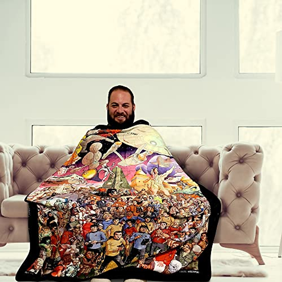 Star Trek The Original Series Cast Fleece Softest Throw Blanket| Measures 60 x 45 Inches