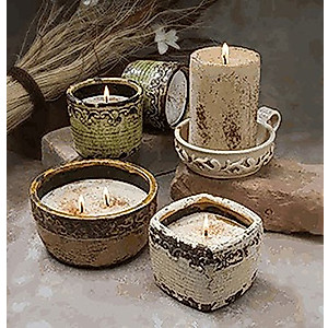 Swan Creek 17 Ounce Roasted Espresso 100% American Soybean Wax Candle in Vintage Bowl