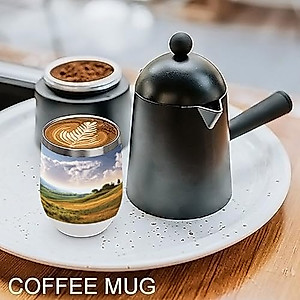 WYUSPGK 304 Stainless Steel Insulated Cup, Landscape Print Smooth Rim, Durable & Reusable - Perfect for Office, Home, And Travel