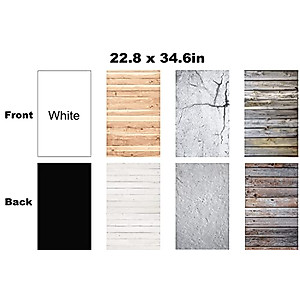 8PCS Food Photography Backdrops with Tripod Stand Flat Pack Double-Sided Realistic Flat Lay Photo Tabletop Backdrops for Products Photography