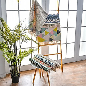 HLOVME Woven Cotton Boho Area Rug with Tassel 2' x 3' Washable Indoor/Outdoor Rugs for Living Room Bedroom Kitchen Hallways Floor