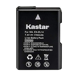 Kastar Battery Replacement for Nikon EN-EL14 EN-EL14a MH-24 MH-24a and Nikon D3100 D3200 D3300 D3400 D3500 D5100 D5200 D5300 D5500 D5600 DF Coolpix P7000 P7100 P7700 P7800 DSLR Camera