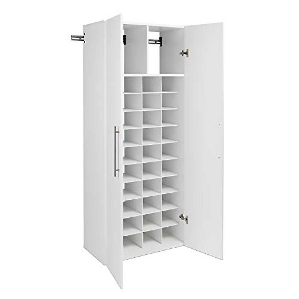 Prepac HangUps Shoe Storage Cabinet, 16"D x 30"W x 72"H, White