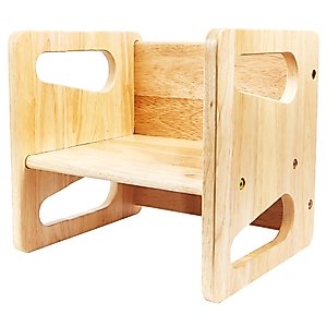 Montessori Weaning Table and Chair (12 inch) - Solid Wooden Toddler Chair/Table - Cube Chair for Toddlers - Hardwood - Kids Montessori Furniture