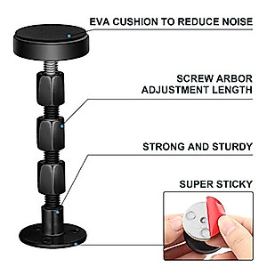 Neatbuddy 4PCS Black Adjustable Bed Frame Anti-Shake Tool, Headboard Stoppers with Free Furniture Pads and Screws, No More Creaking, Protect The Wall from Banging, Easy to Install (1.18"-4.72")