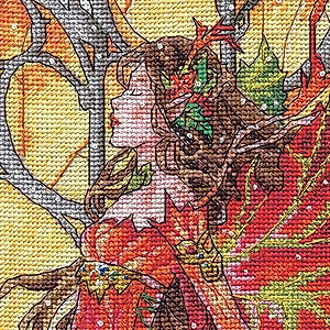 Dimensions Dancing Fall Fairy Counted Cross Stitch Kit, Multicolor 7 Piece