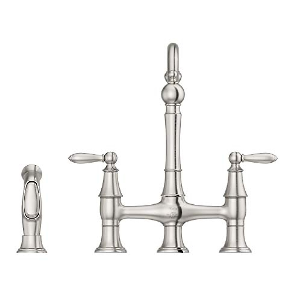 Pfister Courant Kitchen Faucet with Side Sprayer, 2-Handle, High Arc, Stainless Steel Finish, F0314COS