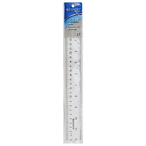 Westcott Clear Flexible 12" Acrylic Metric Ruler (500-10562), Case of 144