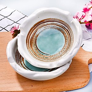 Ashtrays Set of 2, Ceramic Ashtrays, Small Ashtrays for Home, Outdoor, Garden, Balcony, Patio use