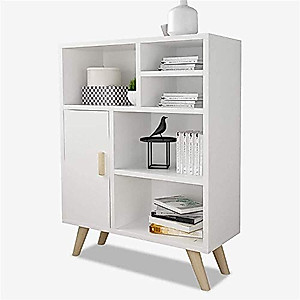 GELTDN Library with Doors, Home Bookcase, Three-Story six-Story Storage Storage Bookcase, Wear and Durable, Raise The Table Legs