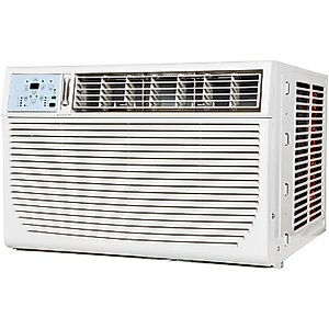 Keystone 24,000 BTU Window Air Conditioner with Dehumidifier and Supplemental Heat, 230V, Window AC for Extra Large Rooms up to 1500 Sq. Ft. with Remote Control, 3 Speeds, and Washable Filter, White