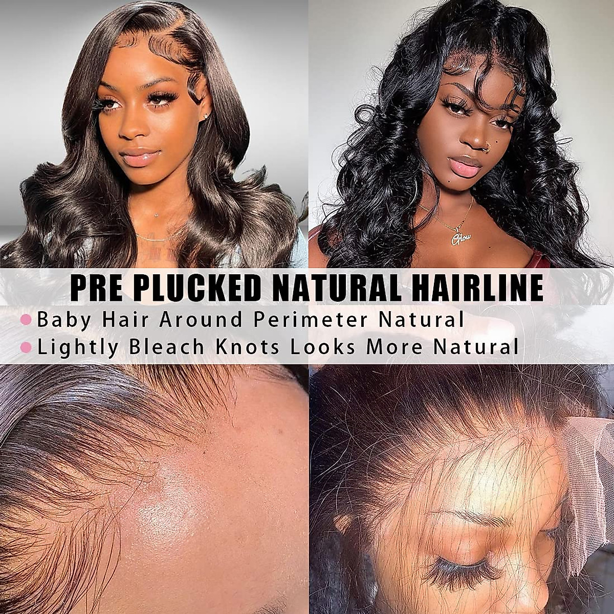Sphakl 13x4 Body Wave Lace Front Wigs Human Hair 180% Density HD Lace Front Wigs For Women Human Hair Pre Plucked Lace Frontal Wigs Human Hair (26inch)