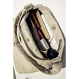 BOBILIKE Women Shoulder Bags Corduroy Crossbody Bag Handbag Purse Schoolbag, Black