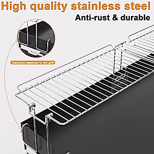 Wind Guards, Griddle Warming Rack & Food Fighter Mesh Screen for Blackstone 22 inch Griddle Stand Accessories, Magnetic Grill Accessories for Blackstone model 1967,Compatible w/ Blackstone Rear Grease
