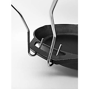 TSCTBA Liphontcta Dual Handle Dutch Oven Hook Lifter (1 Pair) for Camping, BBQ Grilling & Stovetop Garden Sculpture Outdoor Decoration