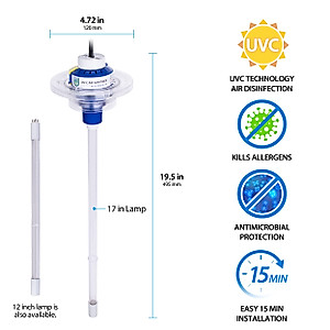 Bio Shield Antimicrobial Protection UV-C Air Sanitizer System, Cleans Air of Bacteria, Germs, Mold and Allergens, Complete Unit, 50-BUVAS-E