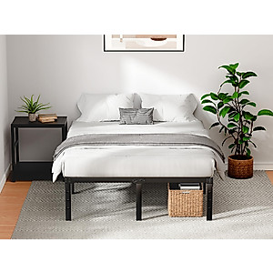 QEROMY Bed Frame No Box Spring Needed, Heavy Duty Metal Platform Bed Frame Noise-Free, Quick & Easy Assembly, Black (Full, 14 INCH)