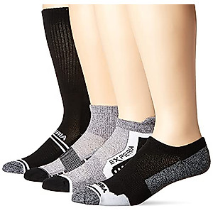 thorlos unisex adult Green Assorted 4 Pack Running Sock, Black, Large US