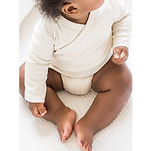 Colored Organics - Organic Cotton Baby Kimono Bodysuit - Long Sleeve One Piece - 0-3 Months - Natural