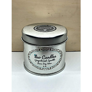 Gingerbread Sparkle 8 oz Tin Jar Pure Soy Wax Candle | Hand Poured in the USA