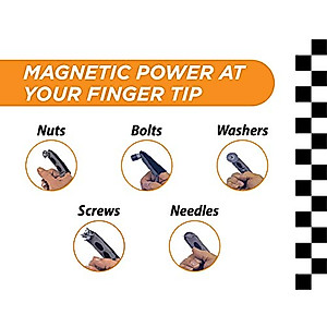 Magnetic Finger The Original Magnetic Finger Glove - Hold & Retrieve Any Small Ferrous Metal Object with Precise Control - Convenient Magnetic Pickup Tool Ideal for Tight Spots at Home or on the Job