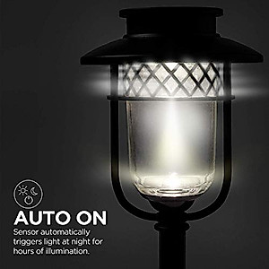 Home Zone Security Pathway & Garden Solar Glass Lights Stainless Steel (4-Set)