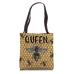 Queen Bee Honeycomb Yellow Honey Hexagon Bees Hive - Yellow Tote Bag