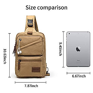 XINCADA Mens Sling Bag Chest Shoulder Bags Canvas Crossbody Backpack Messenger Bag Small Travel Bags