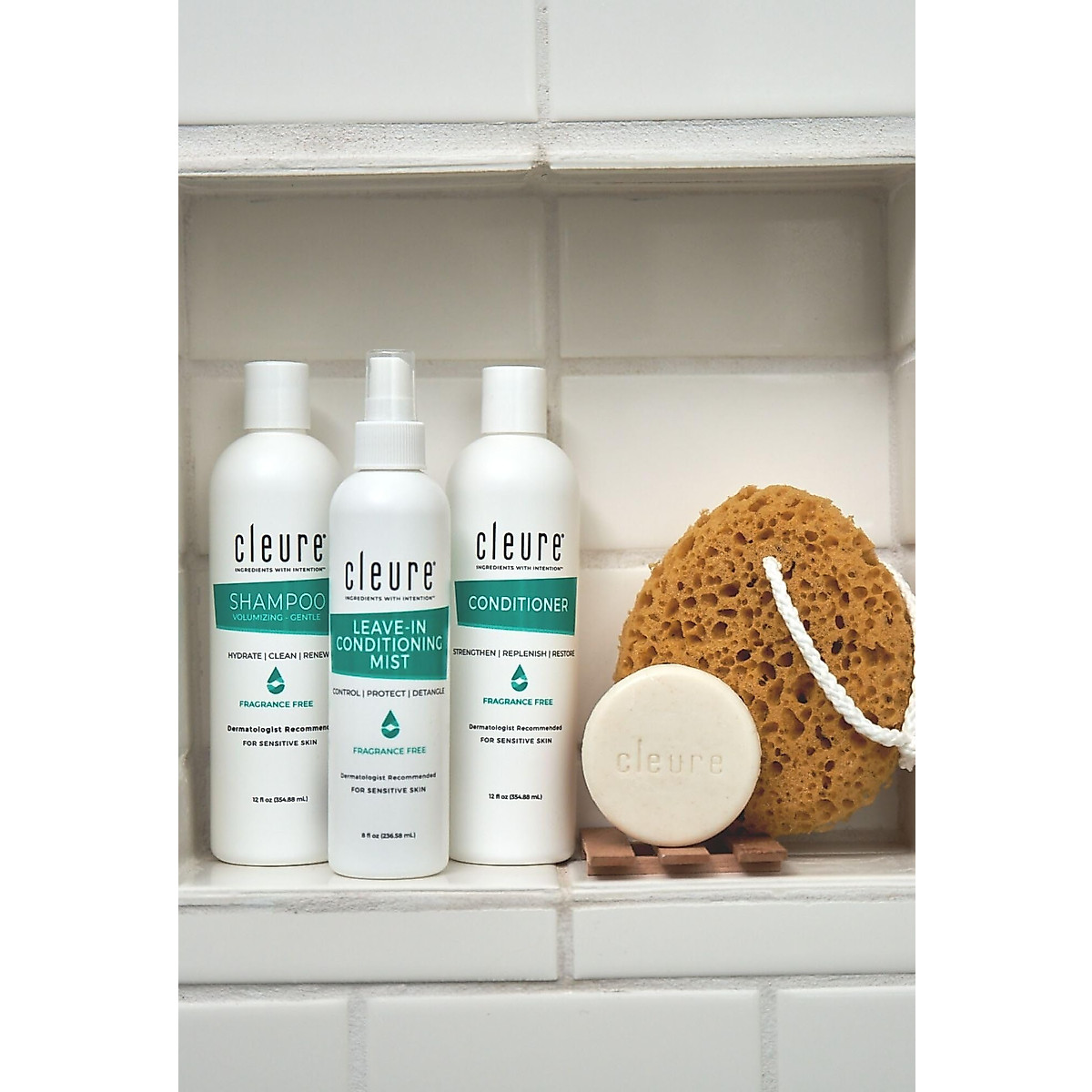 Cleure Hydrating Fragrance Free Conditioner - Hypoallergenic, SLS Free & Paraben Free - Unscented (12 Fl Oz, Pack of 1)