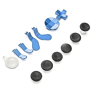 Naroote Accessories Repair Kit Bundle, Comfortable Hand Feel Durable Game Controller Button Paddles Set for Repair Parts Replacement for Elite Series 2(Blue)