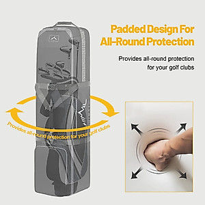 GoHimal Golf Travel Bag with Wheels, 1200D Heavy Duty Oxford Fabric Golf Travel Case for Airlines