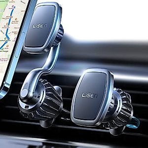 LISEN Magnetic Phone Holder for Car Cell Phone Magnet for Car Magnetic Car Mount 6 Strong Magnets Universal Vent Phone Mount for Car Compatible with All 4”-13” Tablets & Smartphones