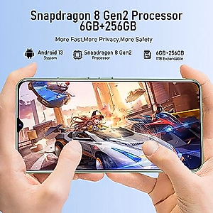 ExAchat C23 Android 13 Phone Unlocked, 7.2" FHD+ Display Octa Core 6GB+256GB 4G/5G Smartphone 108 MP Camera 5800mAh Dual SIM Cell Phones Unlocked/GPS/Fingerprint Unlock/Face ID